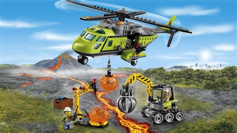 Lego City Volcano Explorers 60123 Volcano Supply Helicopter