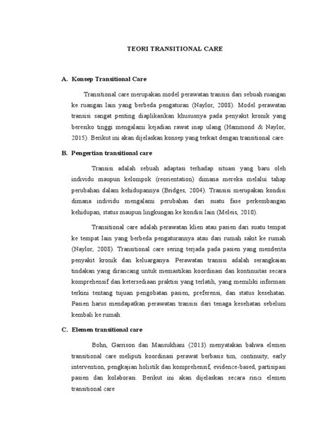 Bab I Teori Transitional Care Pdf