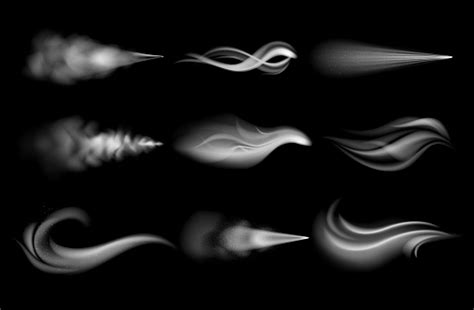 현실적인 바람 타격 3d 공기 스프레이 및 증기 제트 효과 수증기가 터졌습니다 안개 구름 안개 와 안개 그래픽 템플릿 연기