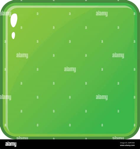 Green Glossy Button Icon Cartoon Style Stock Vector Image Art Alamy
