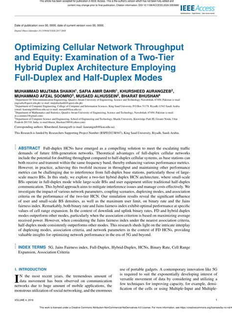 Pdf Optimizing Cellular Network Throughput And Equity Examination Of