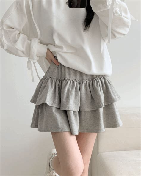 봄신상 국내제작 캉캉 캐주얼 러블리 미니 트레이닝 스커트 치마 에이블리