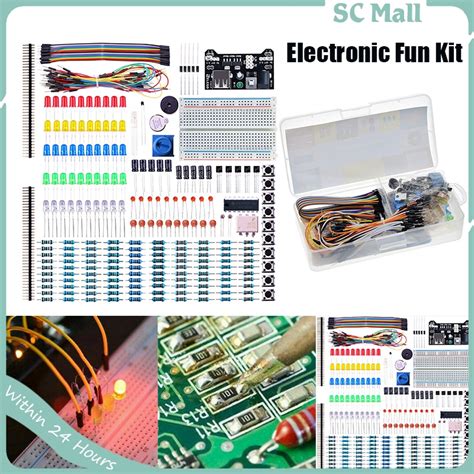 Electronic Fun Kit Bundle With 830 Breadboard Cable Resistor Capacitor