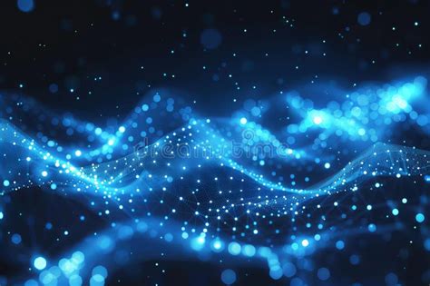 Abstract Blue Background With Glowing Dots And Lines Of Connection Stock Illustration