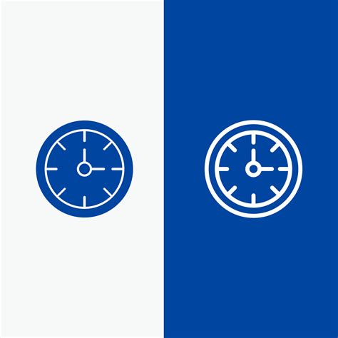 Alarm Clock Stopwatch Time Line And Glyph Solid Icon Blue Banner Line And Glyph Solid Icon Blue