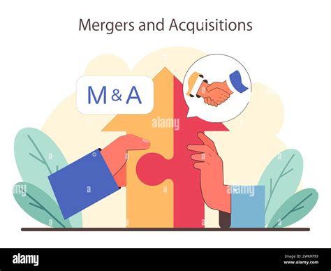 Mergers And Acquisitions Concept Hands Fitting Together Puzzle Pieces Depicting Business