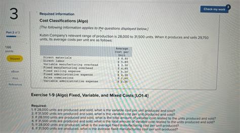 Solved Required Information Cost Classifications Algo He Chegg