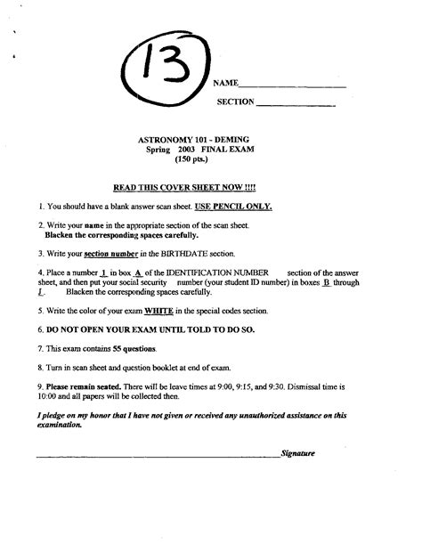 General Astronomy Practice Final Exam Astr 101 Docsity