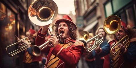 Premium Ai Image Vibrant Parade With A Multitude Of People Playing