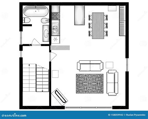 Scale Floor Plan Illustration Floor Plan Ffloorplanner Stock
