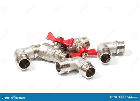 Plumbing Inlet Pipe Valve Isolated On White Background Image Stock