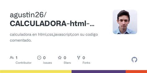 GitHub Agustin CALCULADORA Html Css Javascript Calculadora En Html Css Javascript Con Su