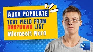 How To Auto Populate Text From A Drop Down List Selection In Ms Excel Create Fillable Forms