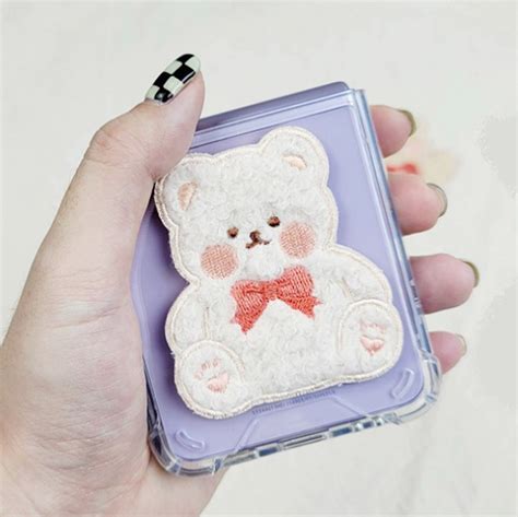 Z플립 뽀글이베어 하드 투명케이스 하드케이스 뽀글이패치 투명 젤하드케이스z플립4 지플립4 제트플립4 제트플립3 플립2 곰돌이케이스 에이블리