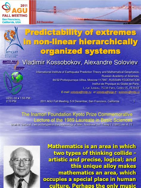 predictability of extremes in non linear hierarchically organized