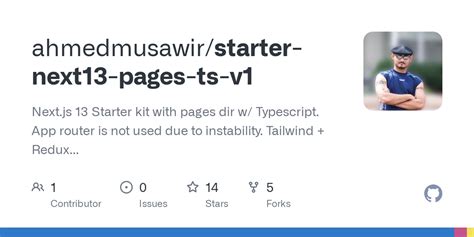 github ahmedmusawir starter next13 pages ts v1 next js 13 starter