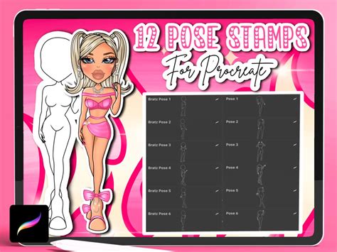 Procreate Pose Stamps Procreate Body Stamp Female Pose Stamps Procreate Brushes Pose