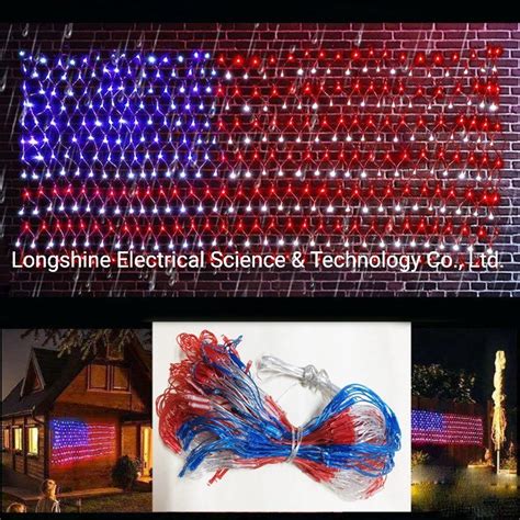 LED American USA Flag 2D Motif Light National Day For Waterproof Outdoor Use American Flag