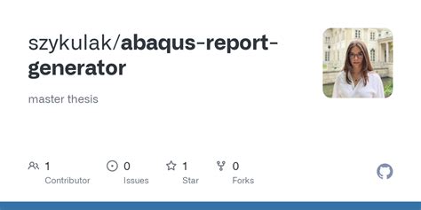 Github Szykulakabaqus Report Generator Master Thesis