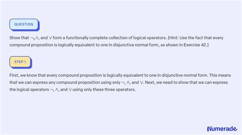 ⏩solvedshow That ∧ And ∨form A Functionally Complete Collection Numerade