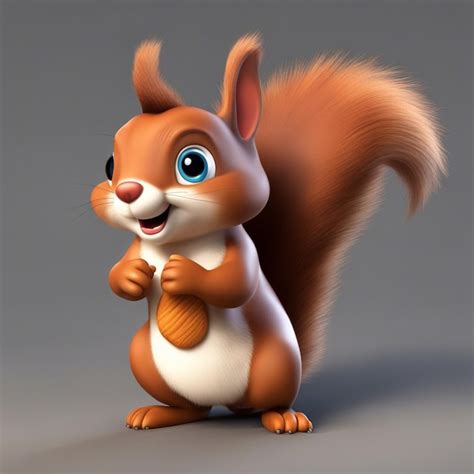 Premium Photo Cute 3d Squirrel Cartoon