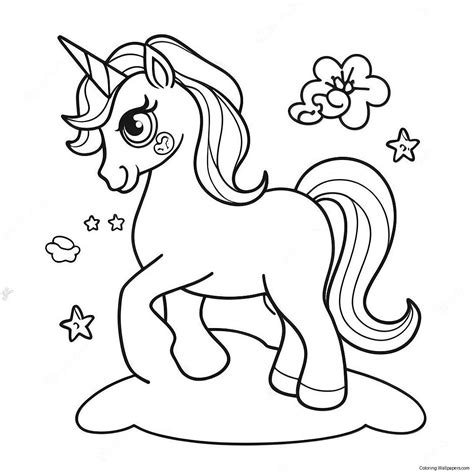 Unicorn Lisa Frank Coloring Page