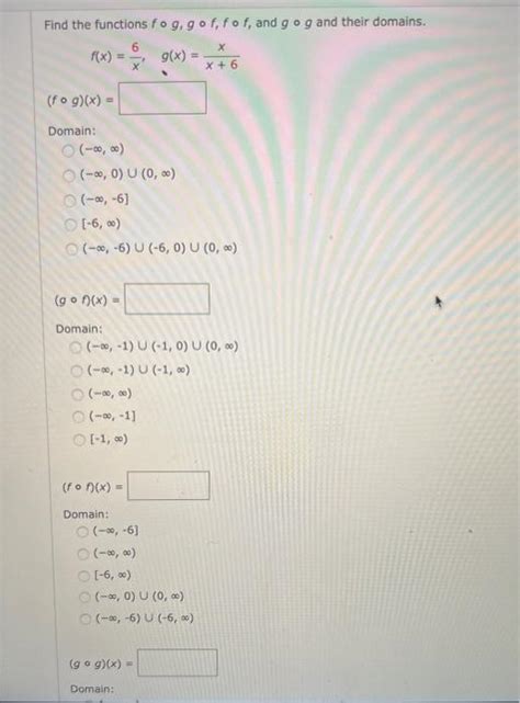 Solved Find The Functions F∘gg∘f Fo F And G∘g And Their