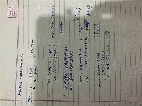 Let a and b be two positive integers such that a = p3q4 and b = p2q3, where p and q are prime ...