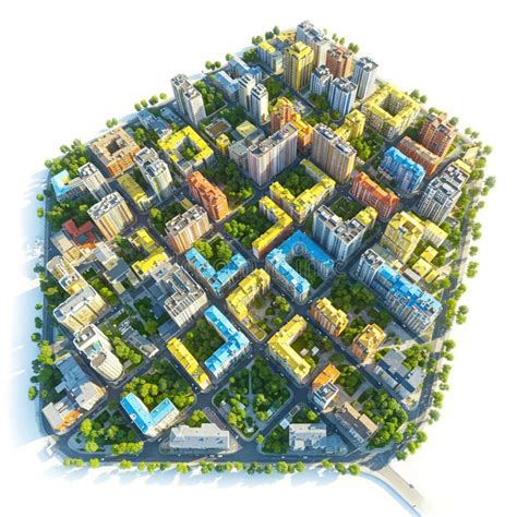 A Digital Rendering Of An Urban Landscape Featuring Colorful Buildings
