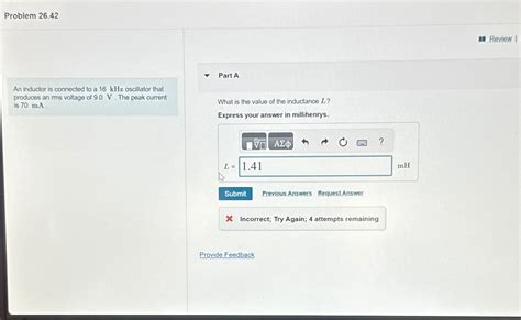 Solved Problem 2642nreviewpart Aan Inductor Is Connected To