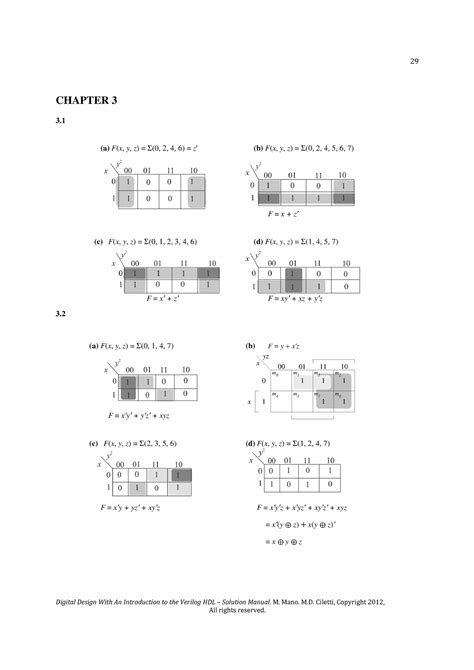 챕터 logic Digital Design With An Introduction to the Verilog HDL Solution Manual M Mano
