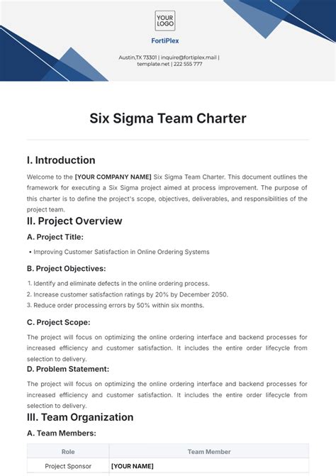 Free Six Sigma Templates To Edit Online