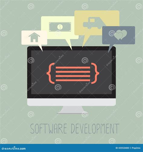 software development coding work for dream stock illustration