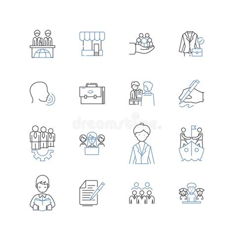 objective line icons collection ambition target purpose goal mission challenge aim vector