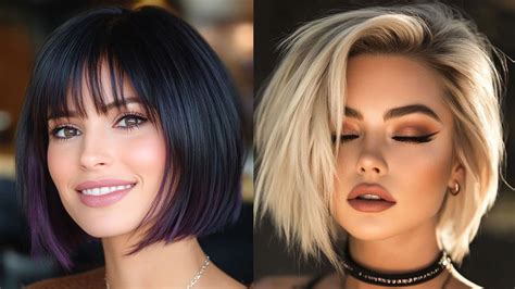 Blunt Bob Cut For Thin Hair Shaggy Bob Face Framing Layers Bob With