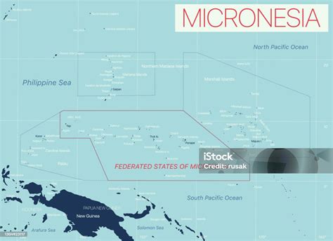 Micronesia Detailed Editable Map Stock Illustration Download Image