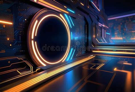 The Dynamic Interface Of Future Tech Innovation Stock Illustration