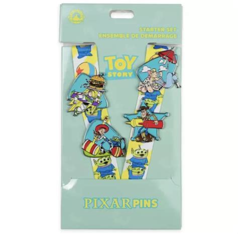Disney Parks Pixar Toy Story Pin Trading Lanyard Starter 5 Pc Set Buzz