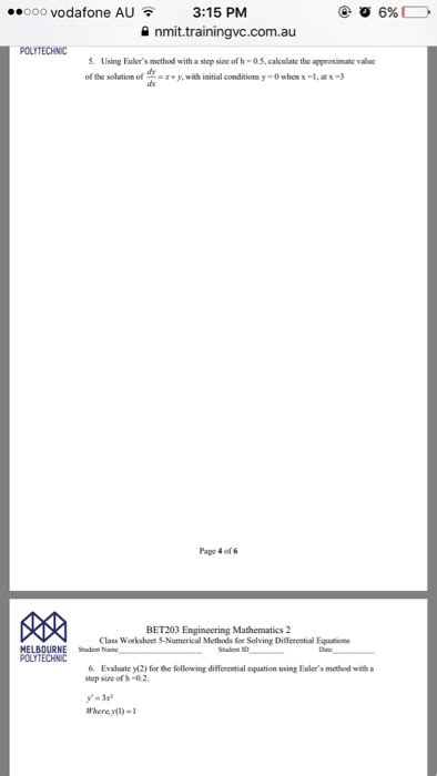 Solved Using Euler S Method With A Step Size Of H Chegg Com