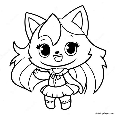 Playful Gacha Life Wolf Girl Coloring Page Coloring