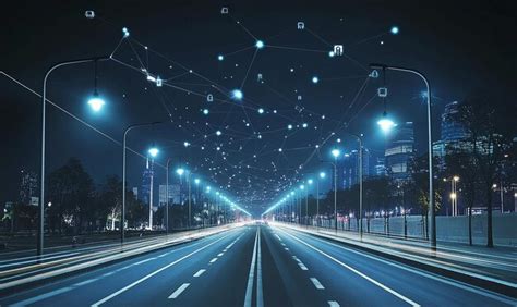 Intelligent Street Lighting System Premium AI Generated Image