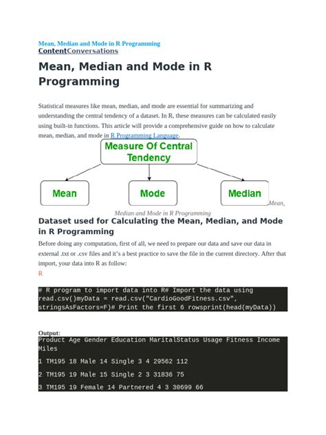 Mean Median Mode Pdf Mean Mode Statistics