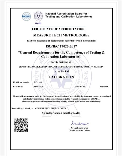 Nabl Calibration Laboratory In Coimbatore ID
