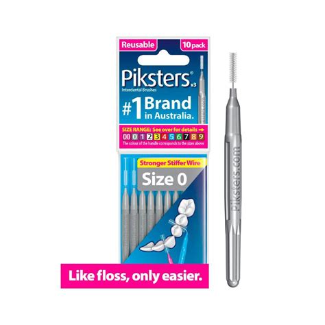 Buy Piksters Interdental Brushes Grey Size 0 10 Pack Coles