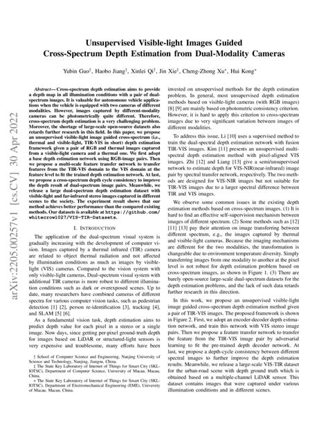 Unsupervised Visible Light Images Guided Cross Spectrum Depth