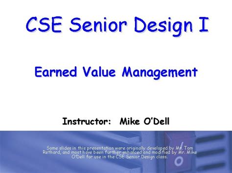 Cse Senior Design I Earned Value Management Instructor