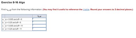 Solved Find Tαdf From The Following Information You May