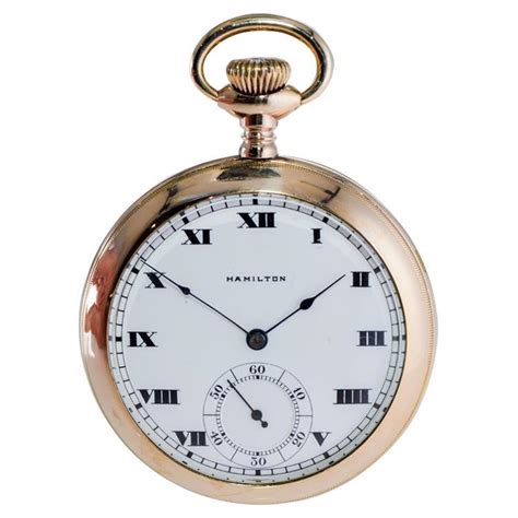Hamilton Gold Filled Open Faced Pocket Watch with Kiln Fired Dial from ...