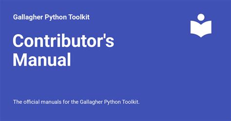 Contributor S Manual Gallagher Python Toolkit