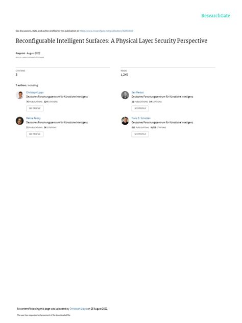 Reconfigurable Intelligent Surfaces A Physical Layer Security Perspective Pdf Antenna
